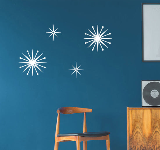 4 Piece Set - Mid-Century Modern Starbursts w/ 4-point stars – Ragin Retro