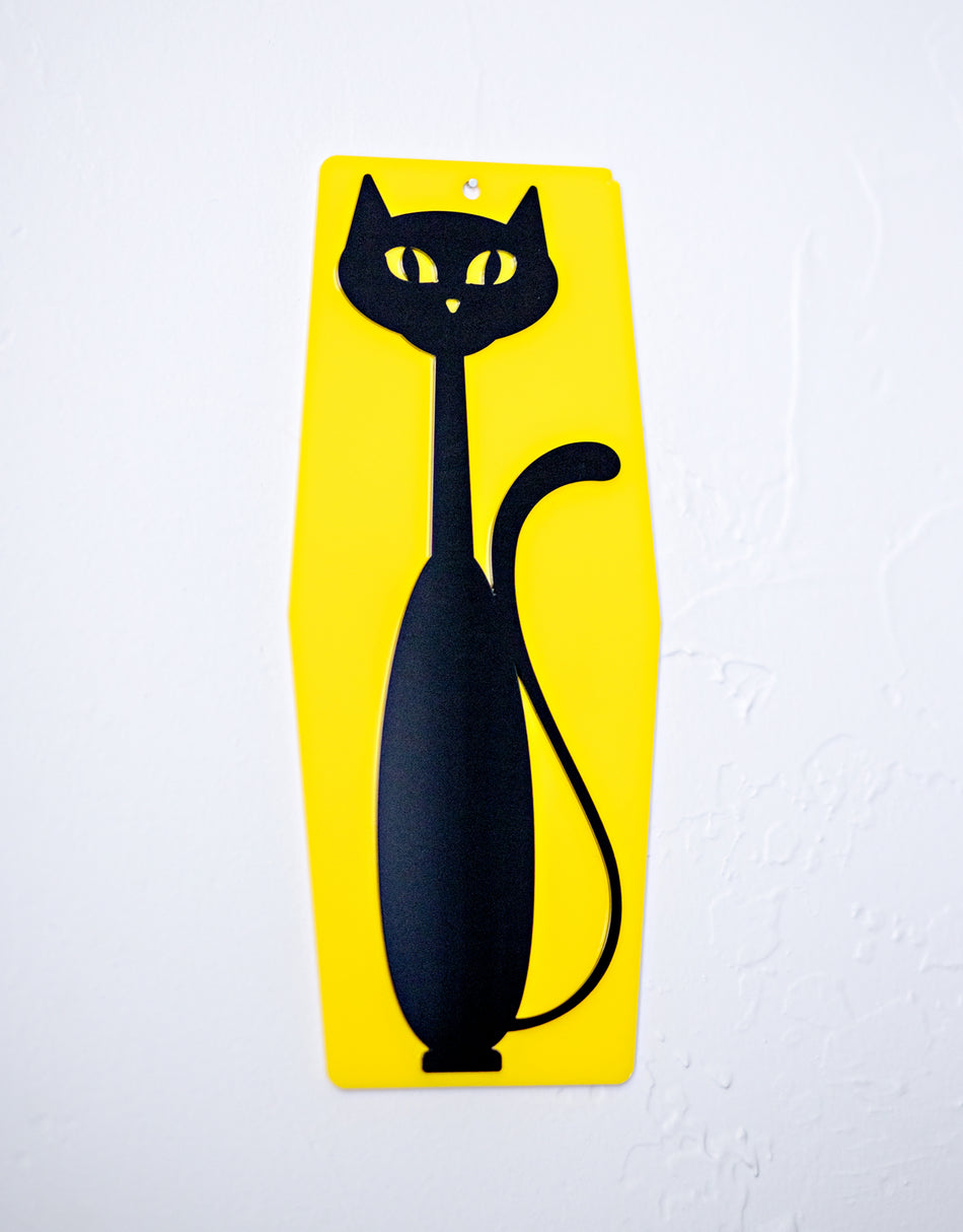 The Bardot - Mid Century Modern Black Cat Wall Decor - Retro Black Cat ...